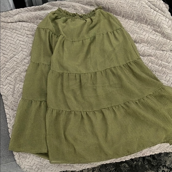 Moon River | Skirts | Moon River Green Maxi Tiered Aline Skirt | Poshmark